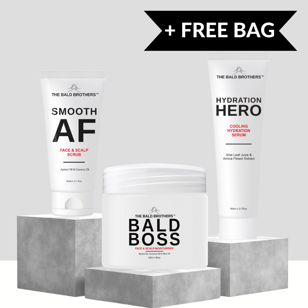 The Full Bald Head Care Gift Set | Complete Grooming Routine | Mens ...