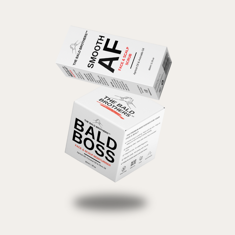 Bald Head Care Gift Set | Matte Bald Head Moisturiser & Scalp Exfoliate ...