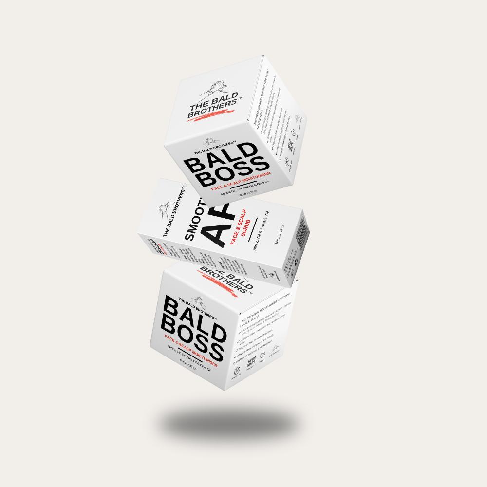 Bald Head Grooming 90 Day Gift Set | Bald Boss Scalp Moisturiser ...