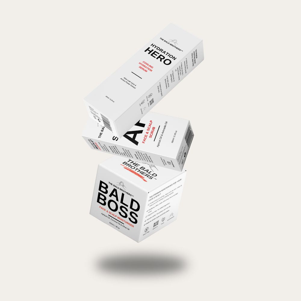 Elite Bald Head Care Gift Set | Mattifying Bald Boss Scalp Moisturiser ...
