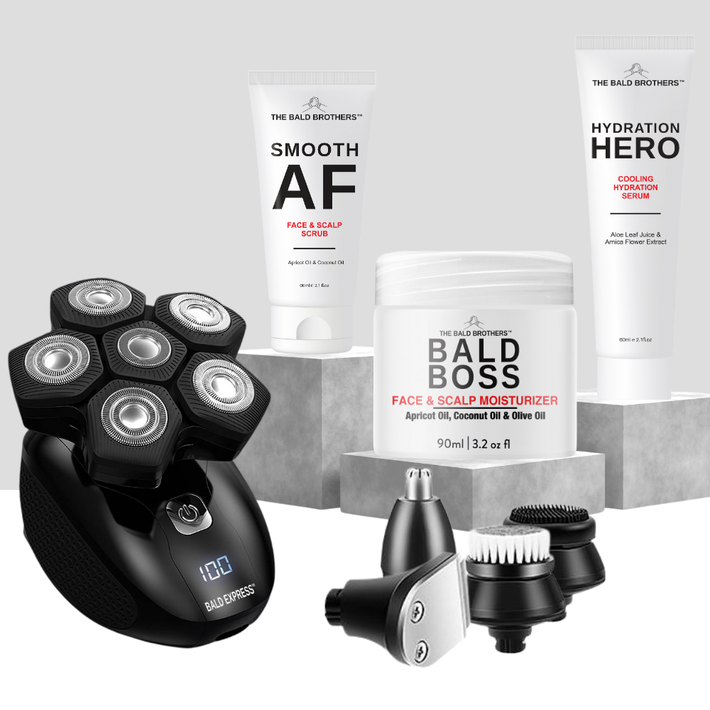 Clean Cut Bald Head Shaver Bundle For Men | Mens Electric Head Shaver ...